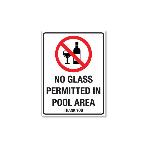 No Glass Permited Sign - Stickerman Australia
